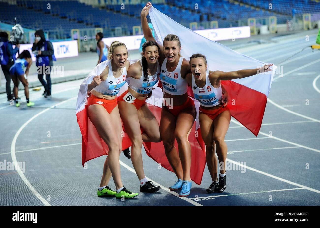 Chorzow, Polen. Mai 2021. Kamila Ciba, Marlena Gola, Klaudia Adamek ...