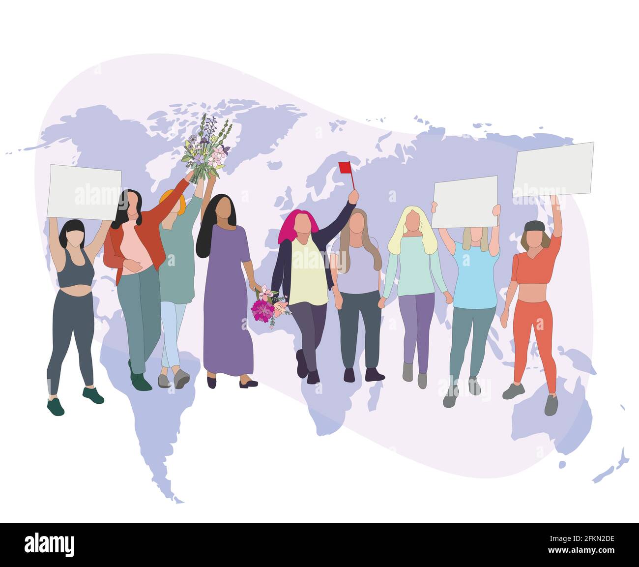 Frauen marschieren Stock-Vektorgrafiken kaufen - Alamy