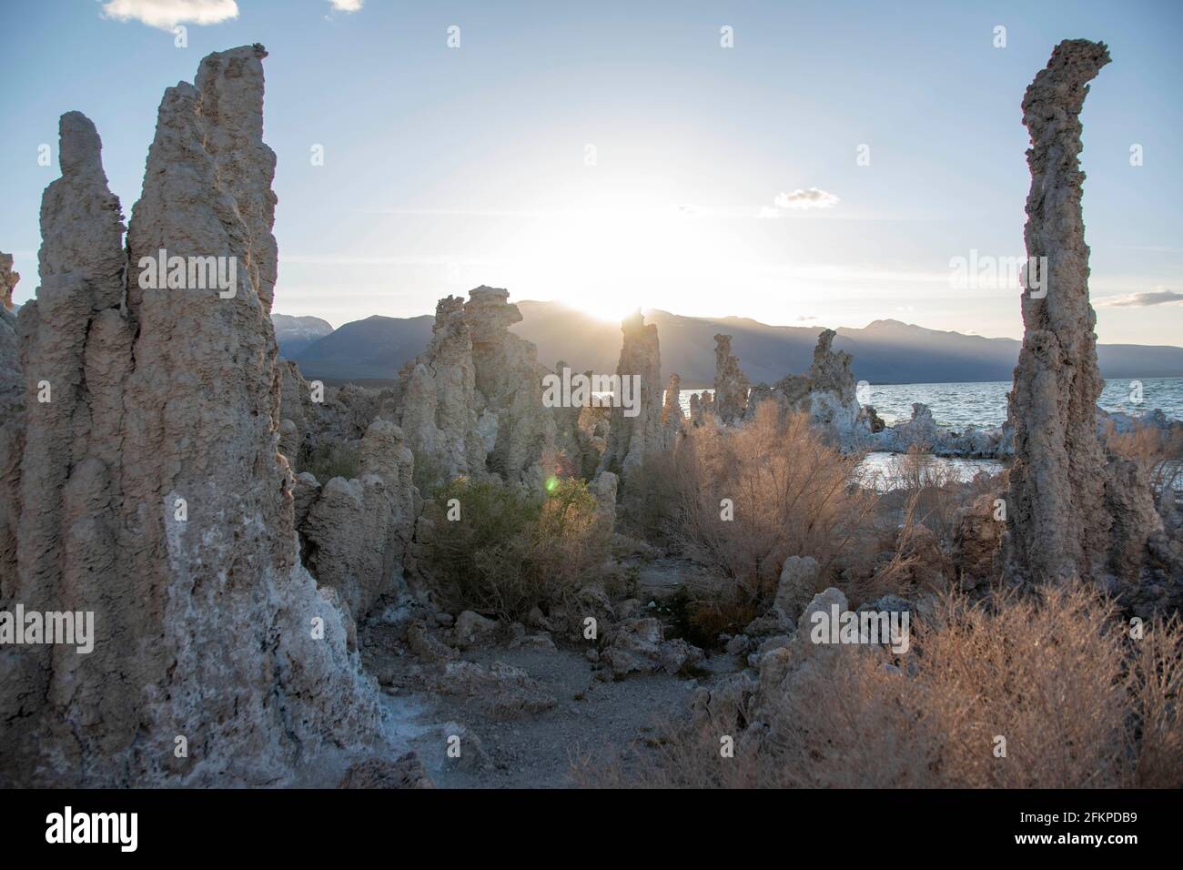 Die südlichen Tufas am Mono Lake in Mono County, CA, USA, wurden zuerst ...