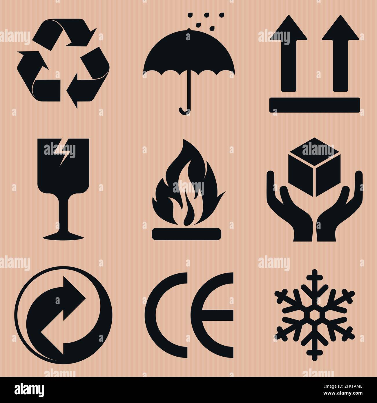 Vektor-Design von Karton Verpackung Symbole, verschiedene Arten von ...