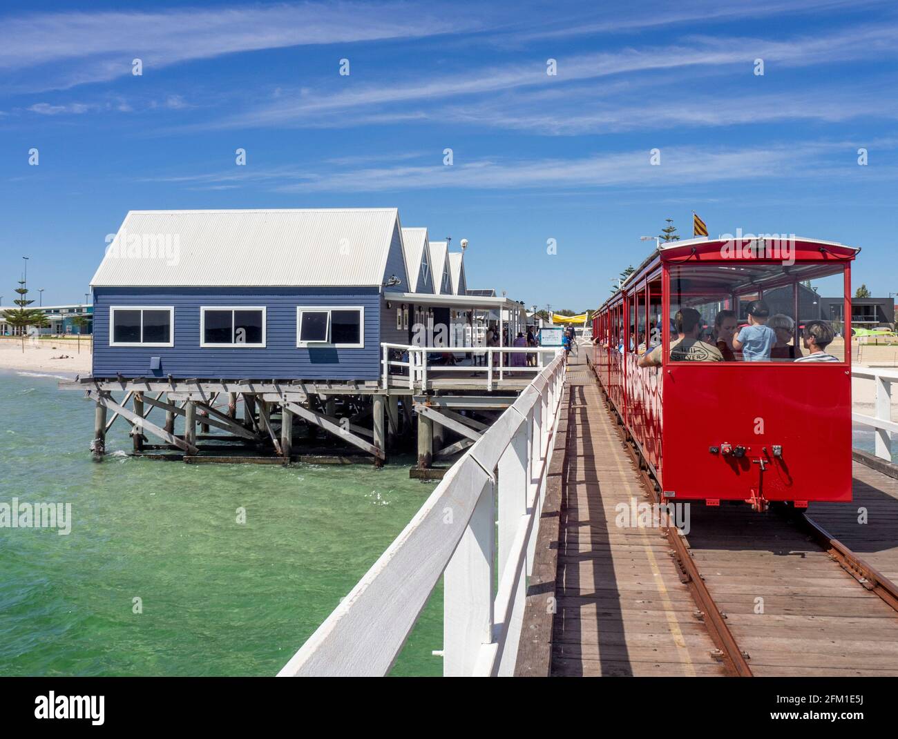 Der elektrische Steg Stocker Preston Express auf der Busselton Jetty ...