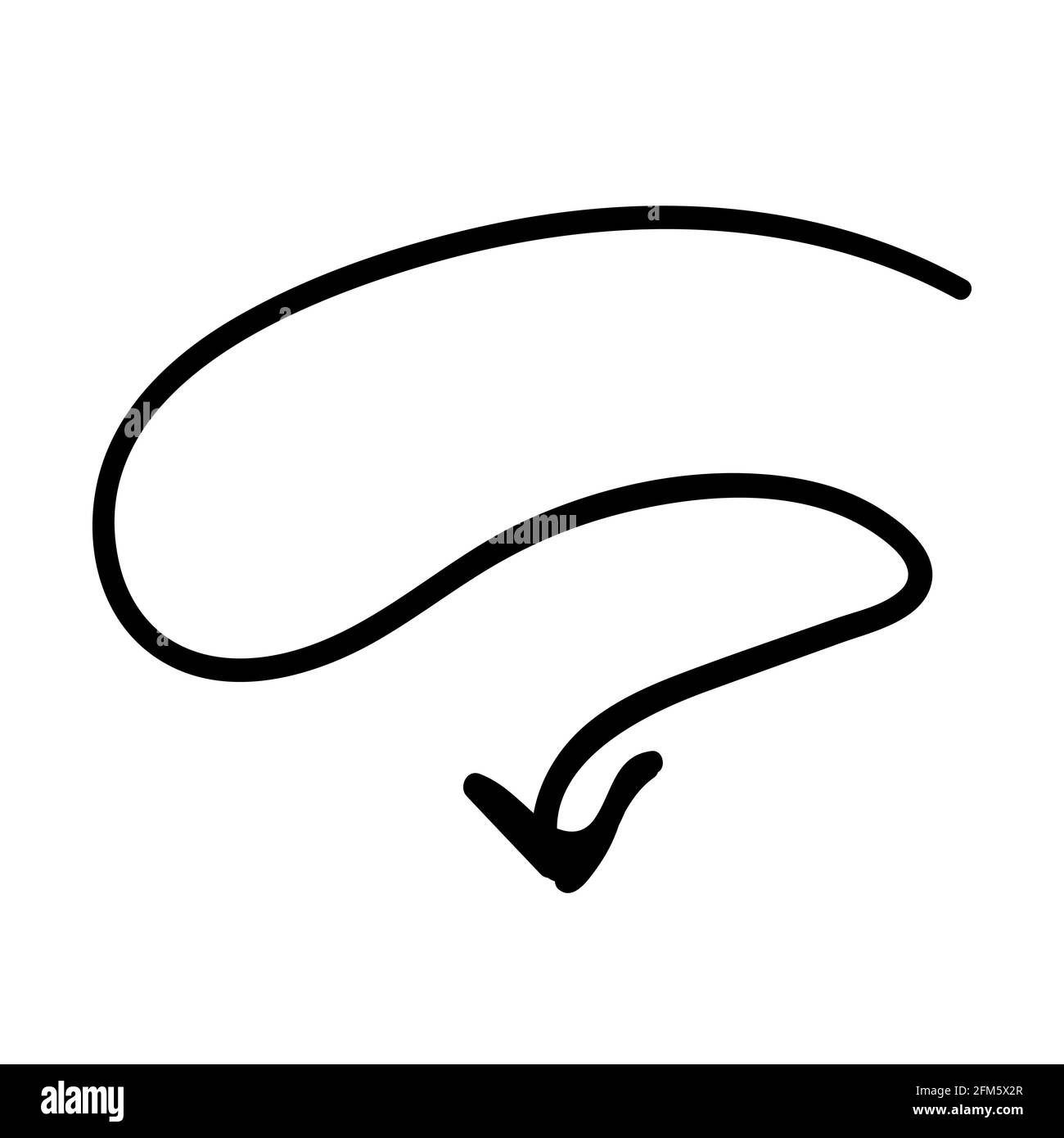 Curved Pfeil Doodle Hand gezeichnet. vektor-Illustration-Element Stock ...