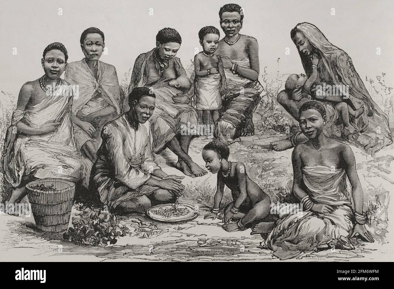 Geschichte Afrikas. 19. Jahrhundert. Kongo. Leopoldville. Indigene ...