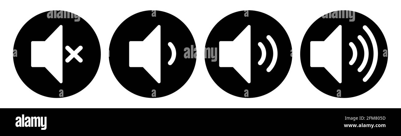 Satz von Lautsprechersymbolen. Vektorvolumensymbole. Tonzeichen Stock ...