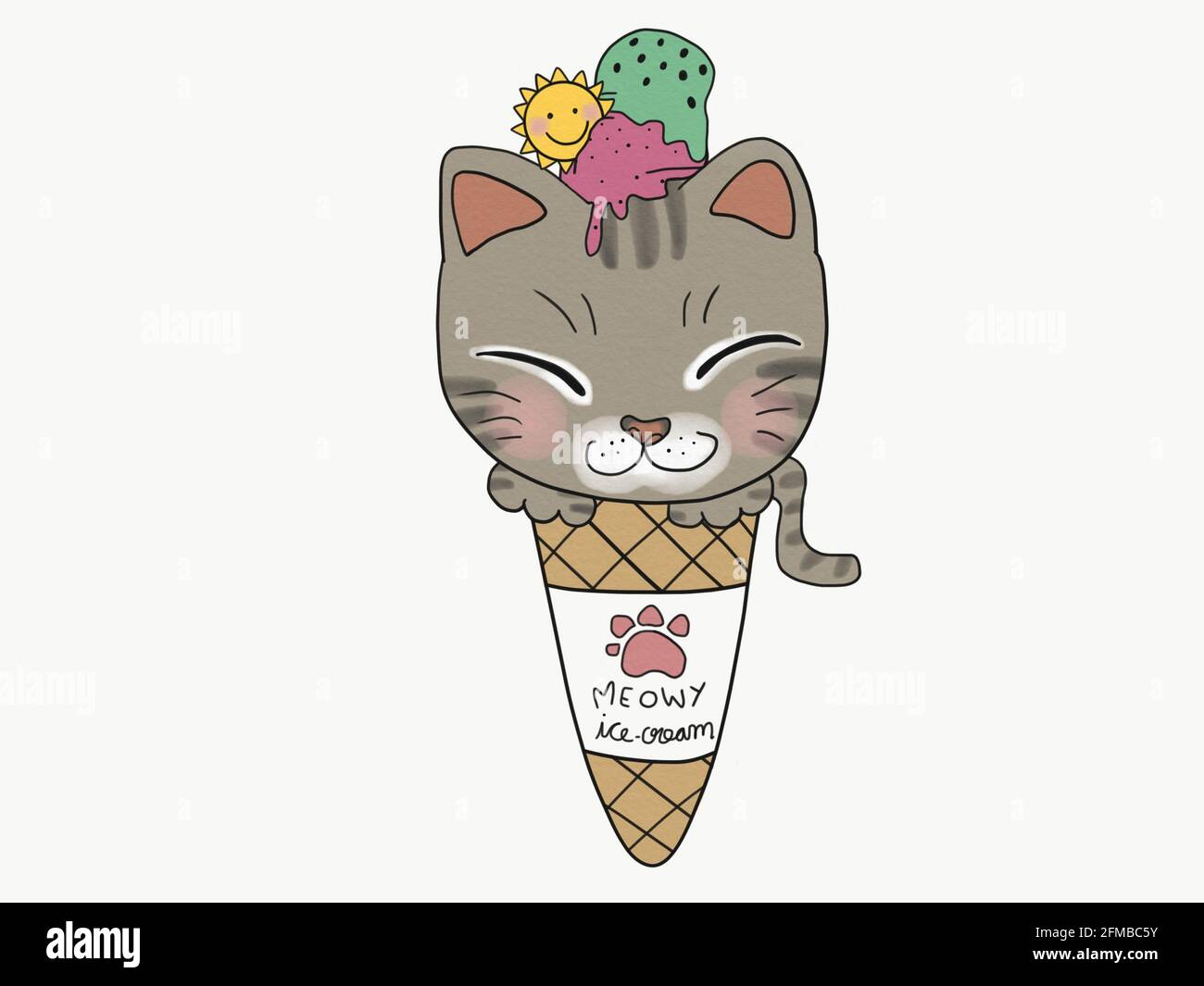 Cartoon Drawing Ice Cream Cone Stockfotos und -bilder Kaufen - Alamy