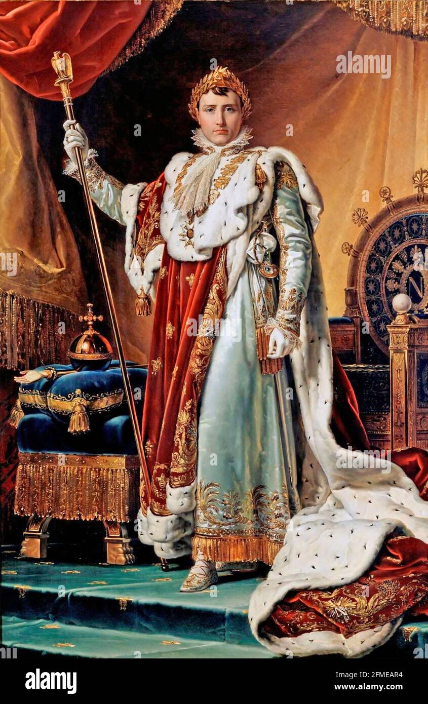 NAPOLEON BONAPARTE (1769-1821) als Kaiser in seinen Krönungsroben von ...