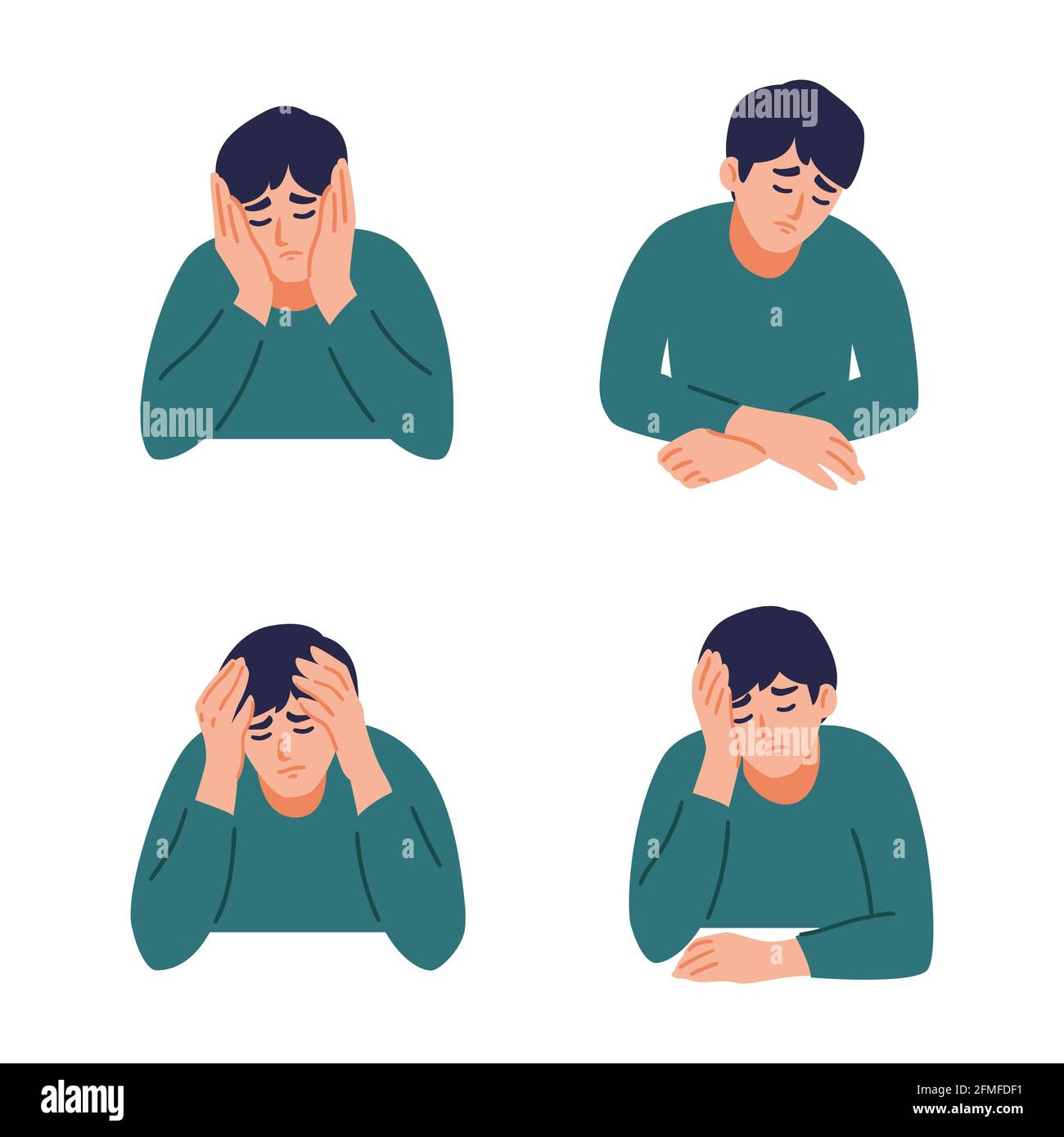 Trauer emotion Stock-Vektorgrafiken kaufen - Alamy