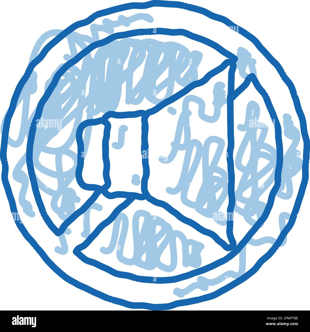 Durchgestrichen Dynamisches Doodle-Symbol Handgezeichnete Illustration ...