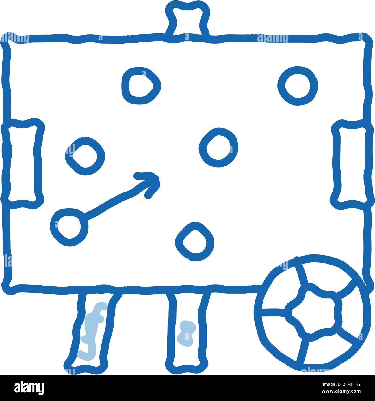 Fußball-Strategie auf dem Schreibtisch Doodle-Symbol handgezeichnete ...