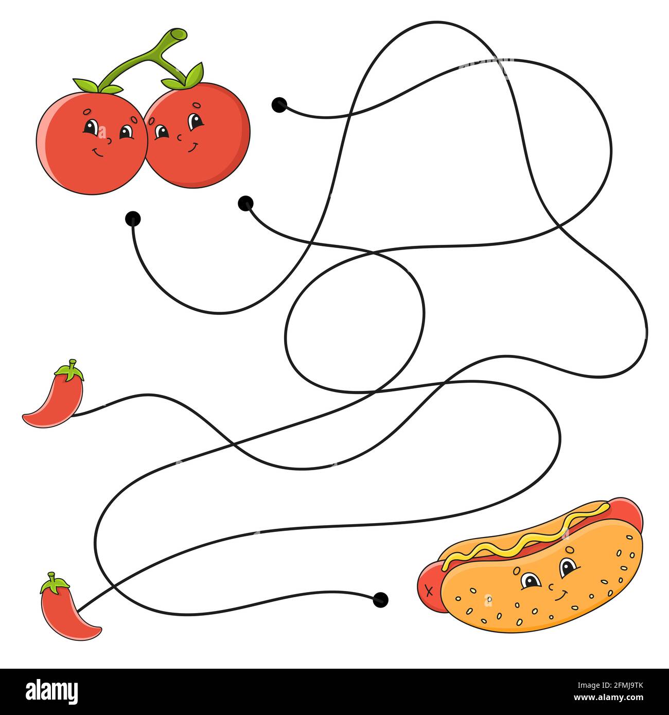 Einfaches Labyrinth. Labyrinth für Kinder. Vorgangsarbeitsblatt. Puzzle ...