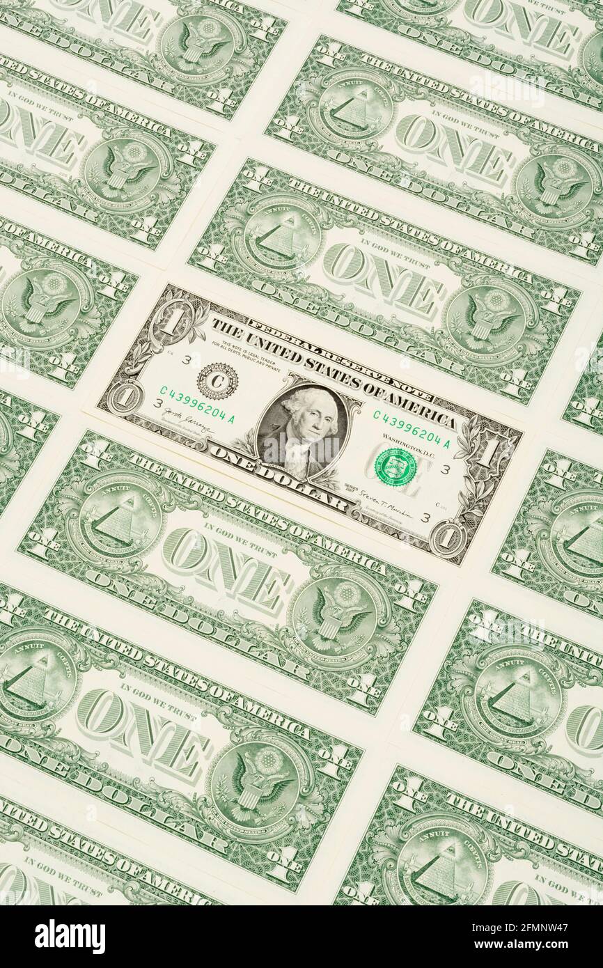 1 us dollar bill both sides Stockfotos und -bilder Kaufen - Alamy