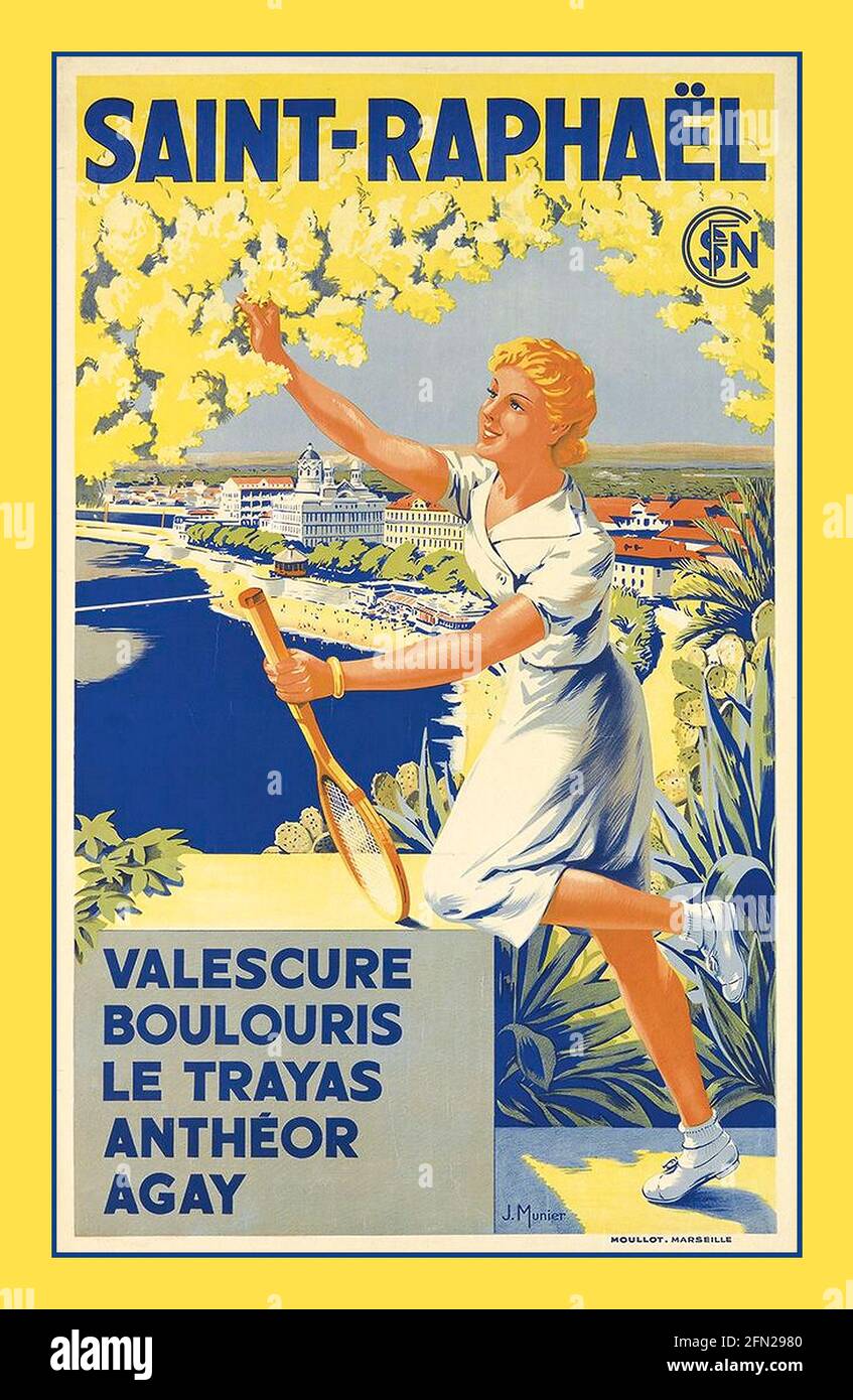 Saint raphael 1920er jahre vintage reiseplakat -Fotos und -Bildmaterial in hoher Auflösung – Alamy