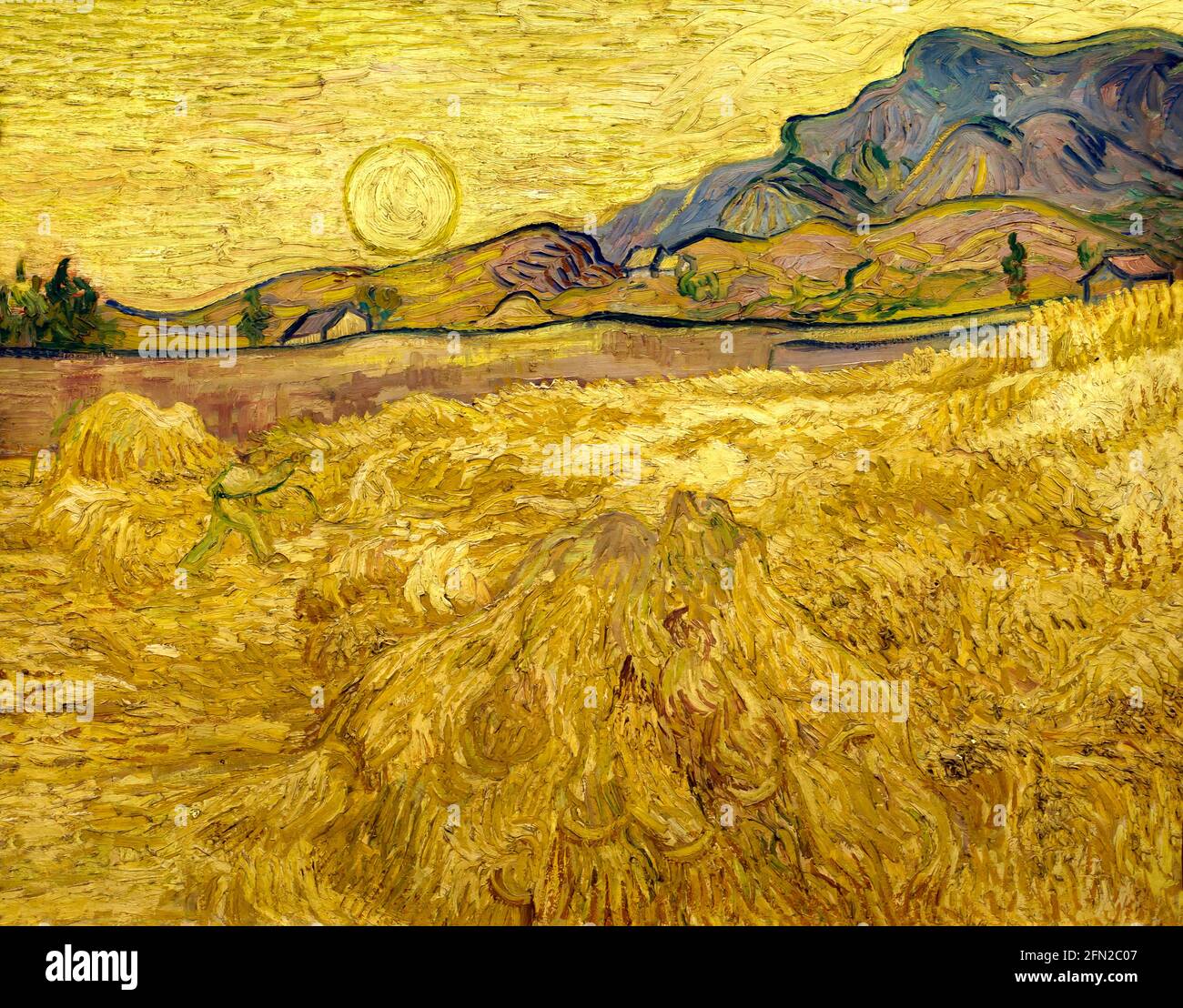 Weizenfeld mit Reaper und Sonne, Vincent van Gogh, 1889, Kroller-Muller ...