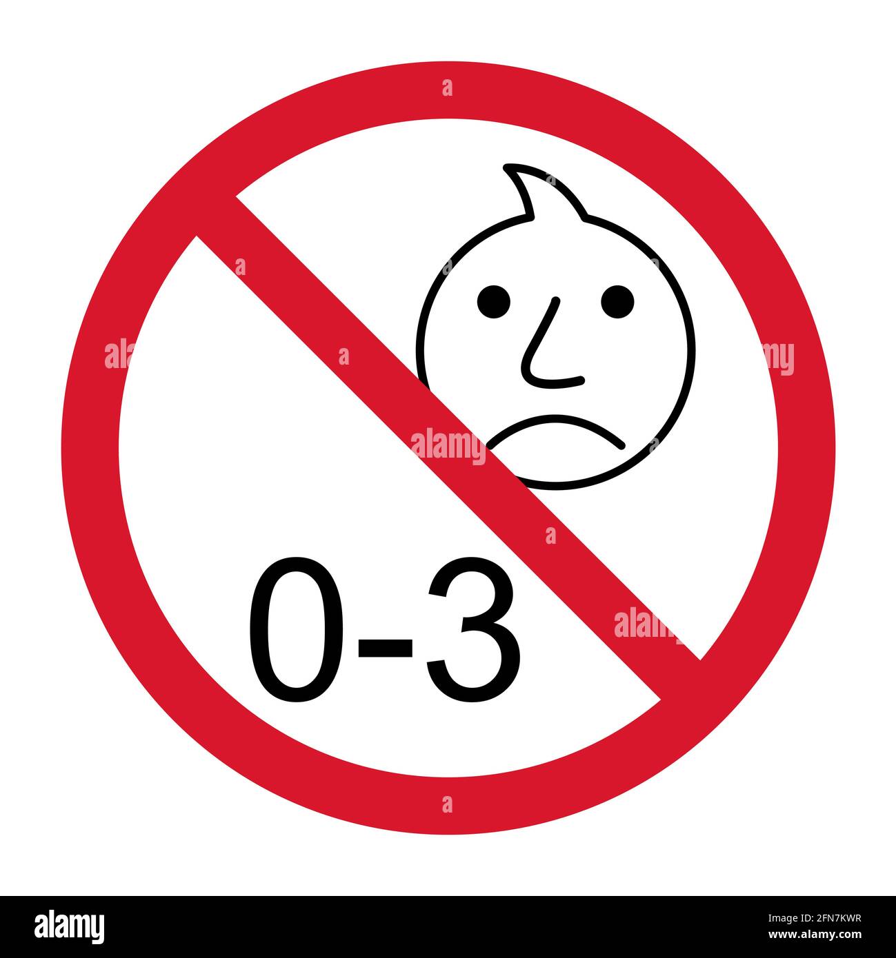 Verbot kein Baby für 0-3 Zeichen. Nicht geeignet für Kinder unter 3 ...