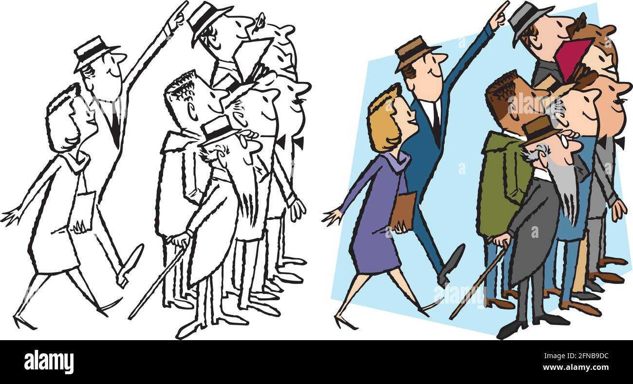 Cartoon man woman people group -Fotos und -Bildmaterial in hoher ...