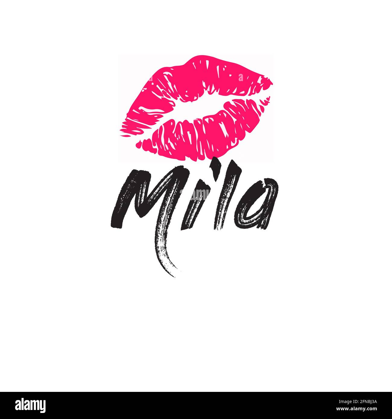 Mila name design Ausgeschnittene Stockfotos und -bilder - Alamy