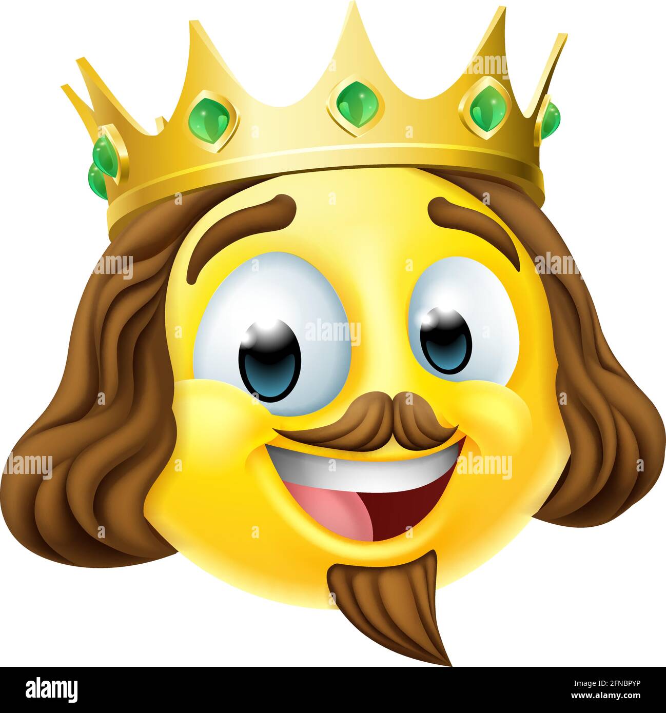 König Emoticon Emoji Gesicht Gold Krone Cartoon-Symbol Stock ...