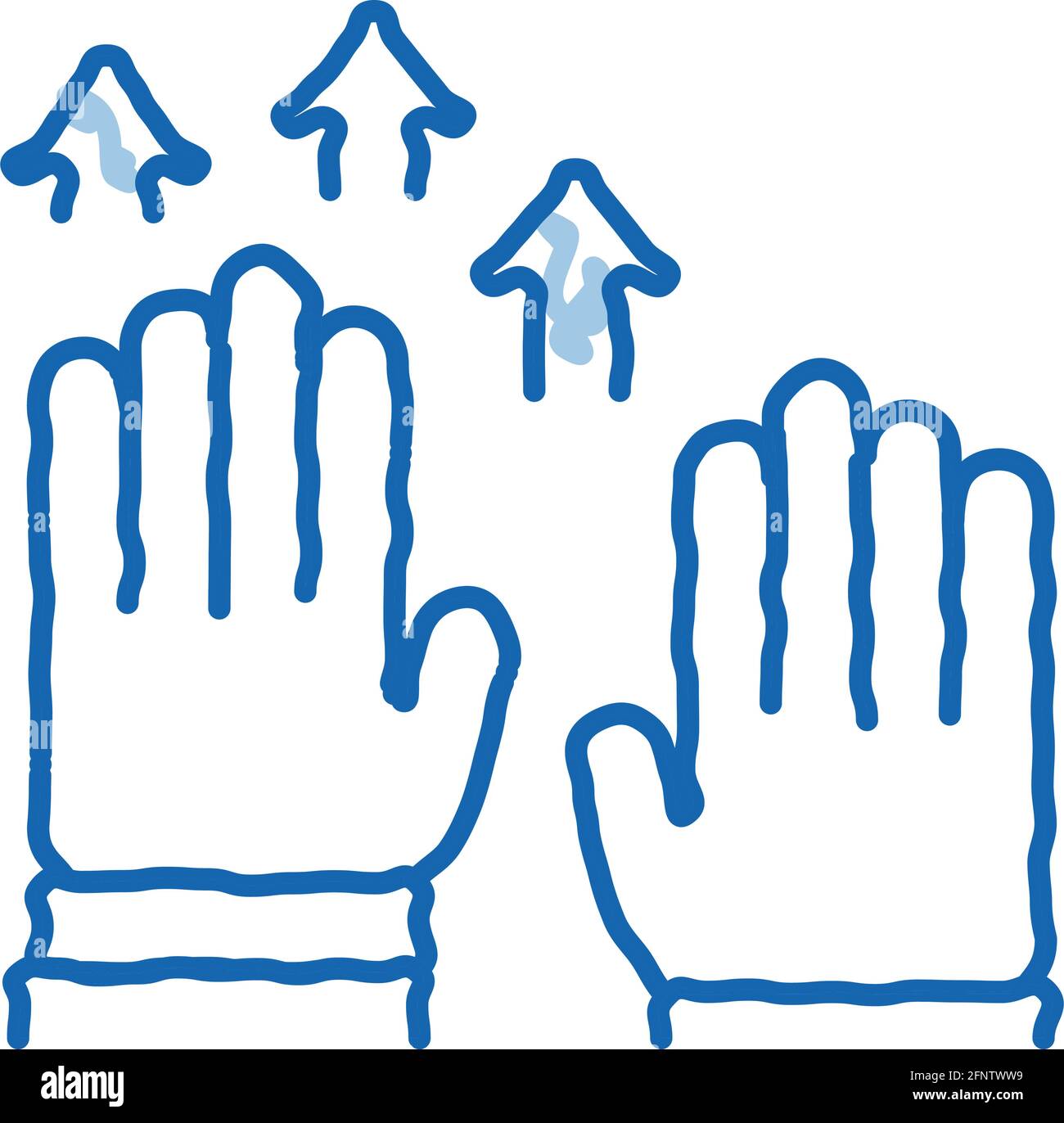 Heben der Hände Doodle-Symbol Handgezeichnete Illustration Stock ...