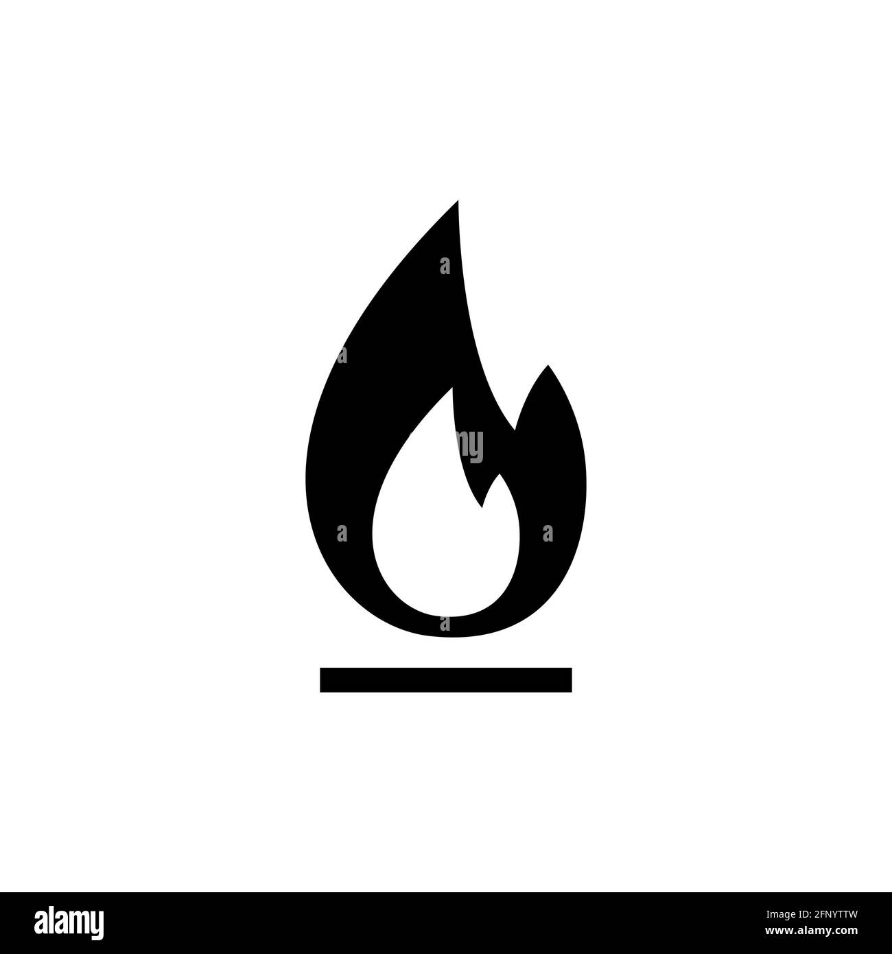 Feuer Symbol. Schwarz-Piktogramm. Abbildung: Symbol Stockfotografie - Alamy