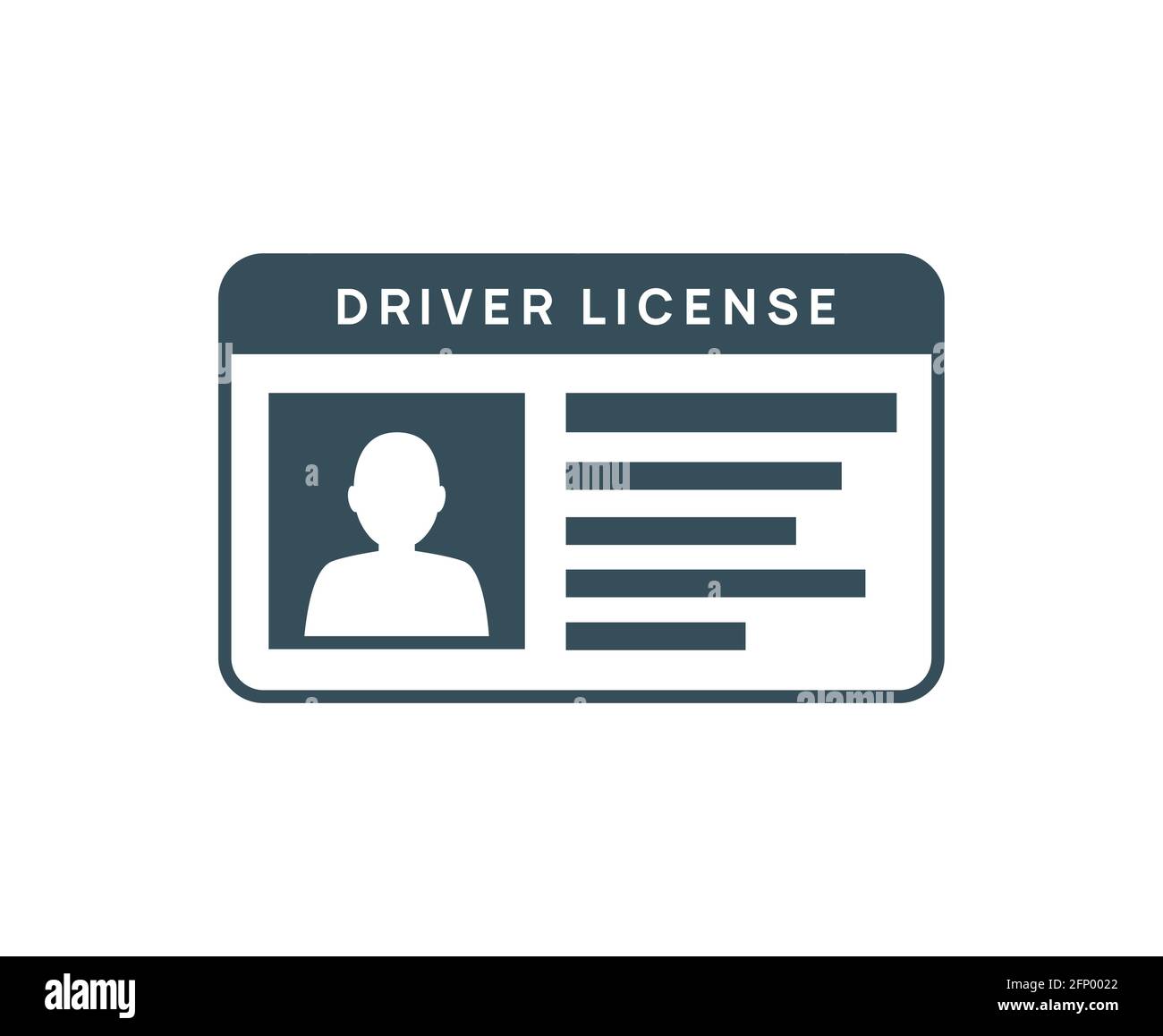 Symbol für den Führerschein. Führerschein mit id-Karte. Identifikation ...