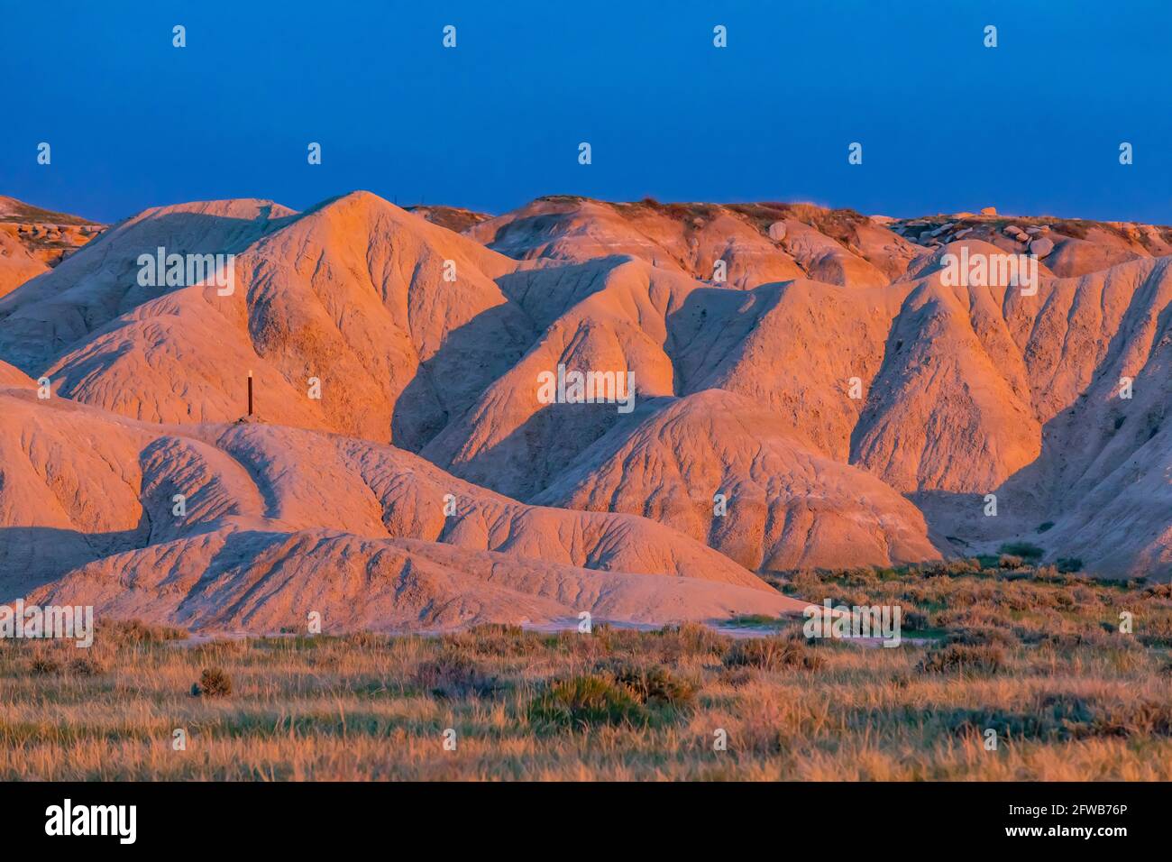 Sonnenaufgang über den Formationen des Toadstool Geologic Park, Oglala ...