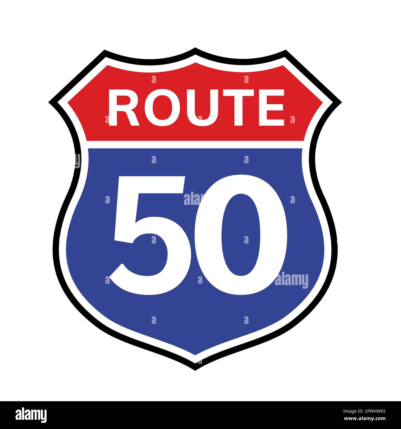 50 Wegzeichen-Symbol. Vector Road 50 Autobahn Interstate american ...
