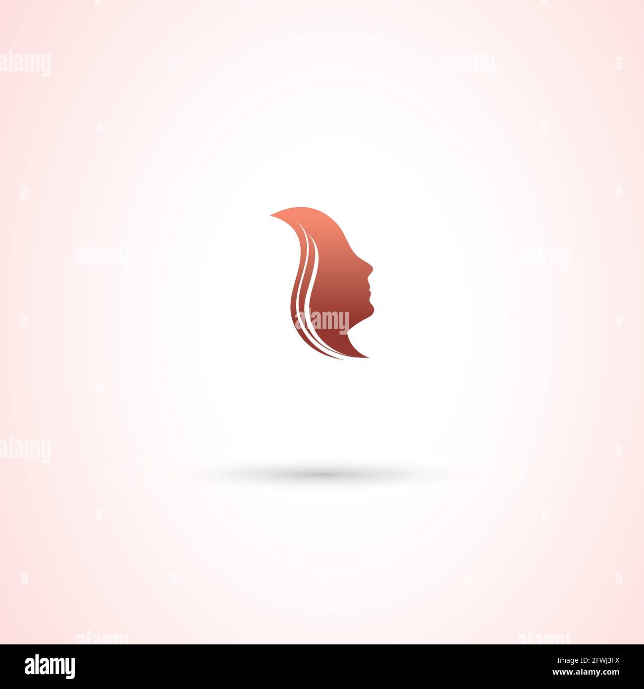 Logo Frau Silhouette, Kopf, Gesicht Logo isoliert. Kosmetik-Design in ...