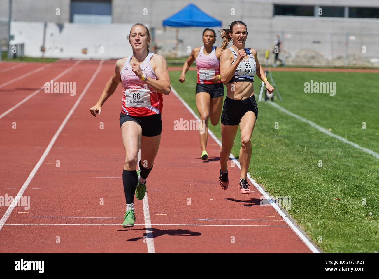 Landquart, Schweiz. 23. Mai 2021. Sandra Röthlin gewinnt den 800m Lauf ...
