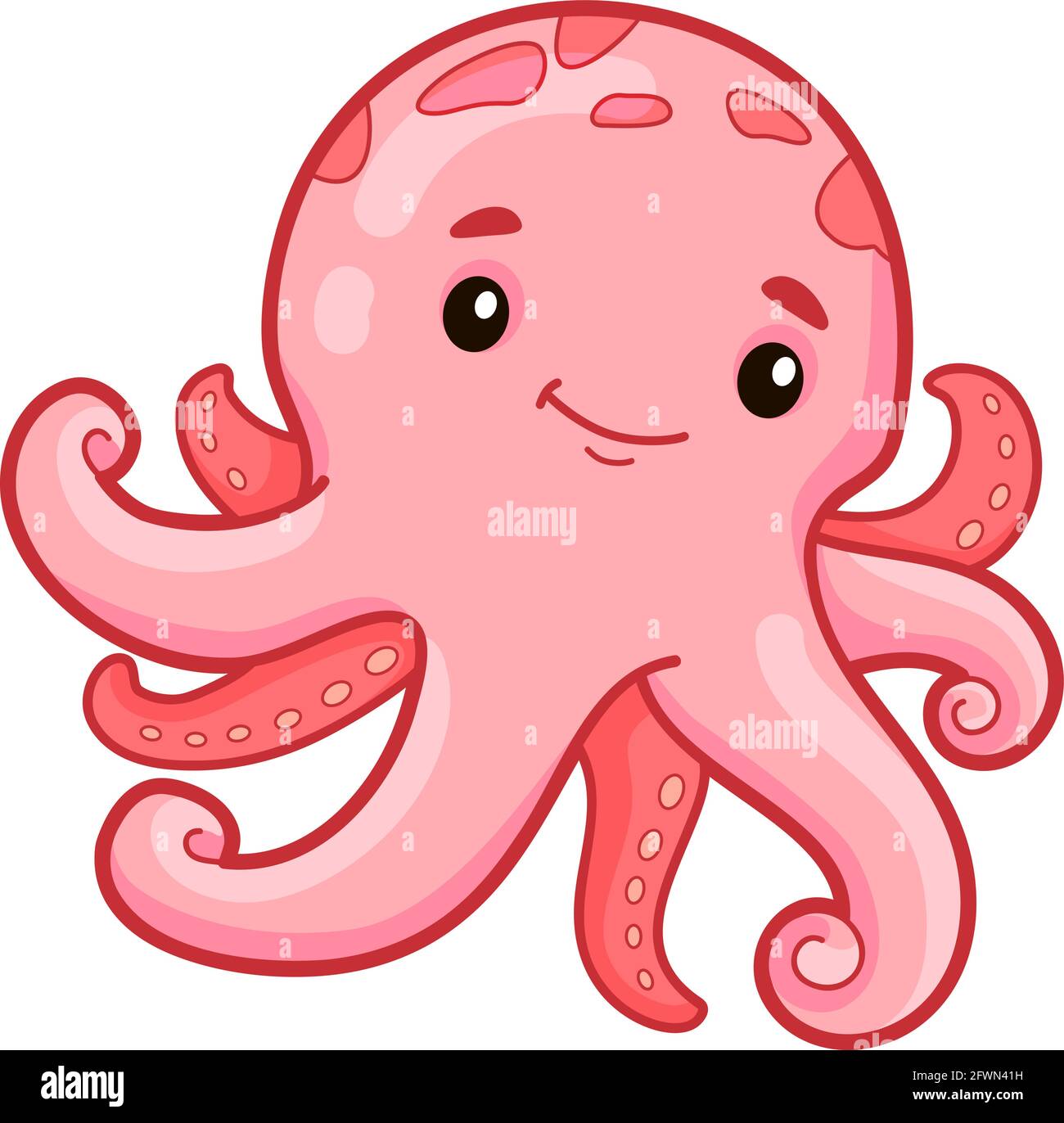 Niedliche Krake Karikatur. Octopus Clipart Vektor Illustration Stock ...