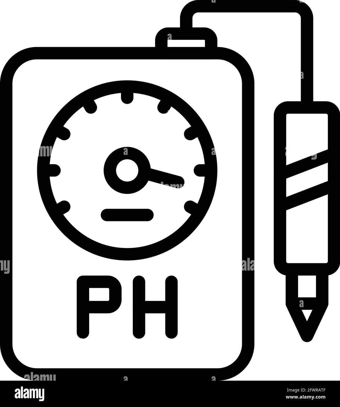 Symbol für Analyse-ph-Messgerät. Vektorsymbol für die Konturanalyse des ...