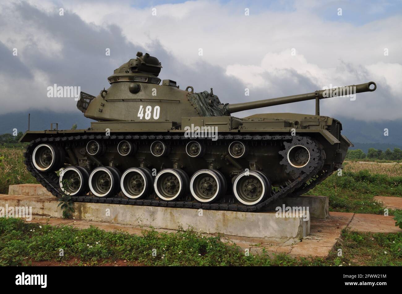 Amerikanischer Panzer auf der ehemaligen Khe Sanh Combat Base, Vietnam ...