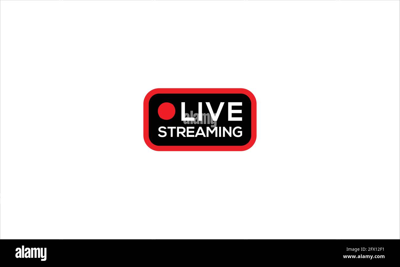 Symbol für Live-Streaming oder Symbole und Schaltflächen für das Logo ...