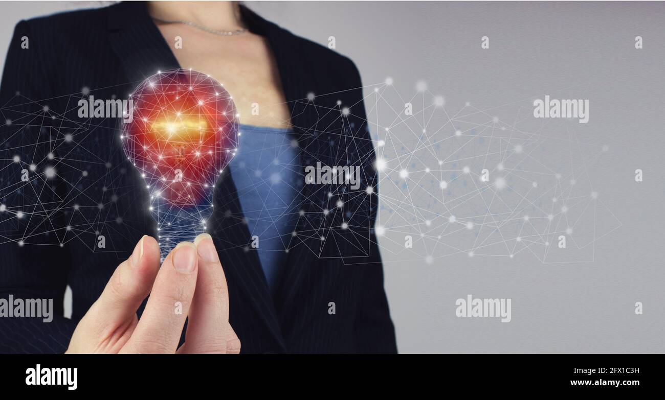 Neue Ideen präsentieren, großes Inspiration- und Innovationskonzept ...