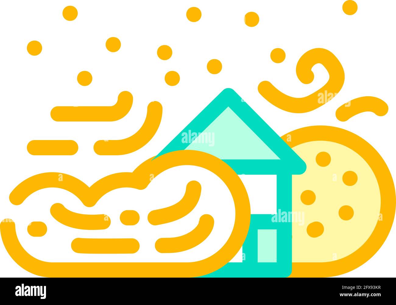 sandstorm Katastrophe Farbe Symbol Vektor Illustration Stock ...