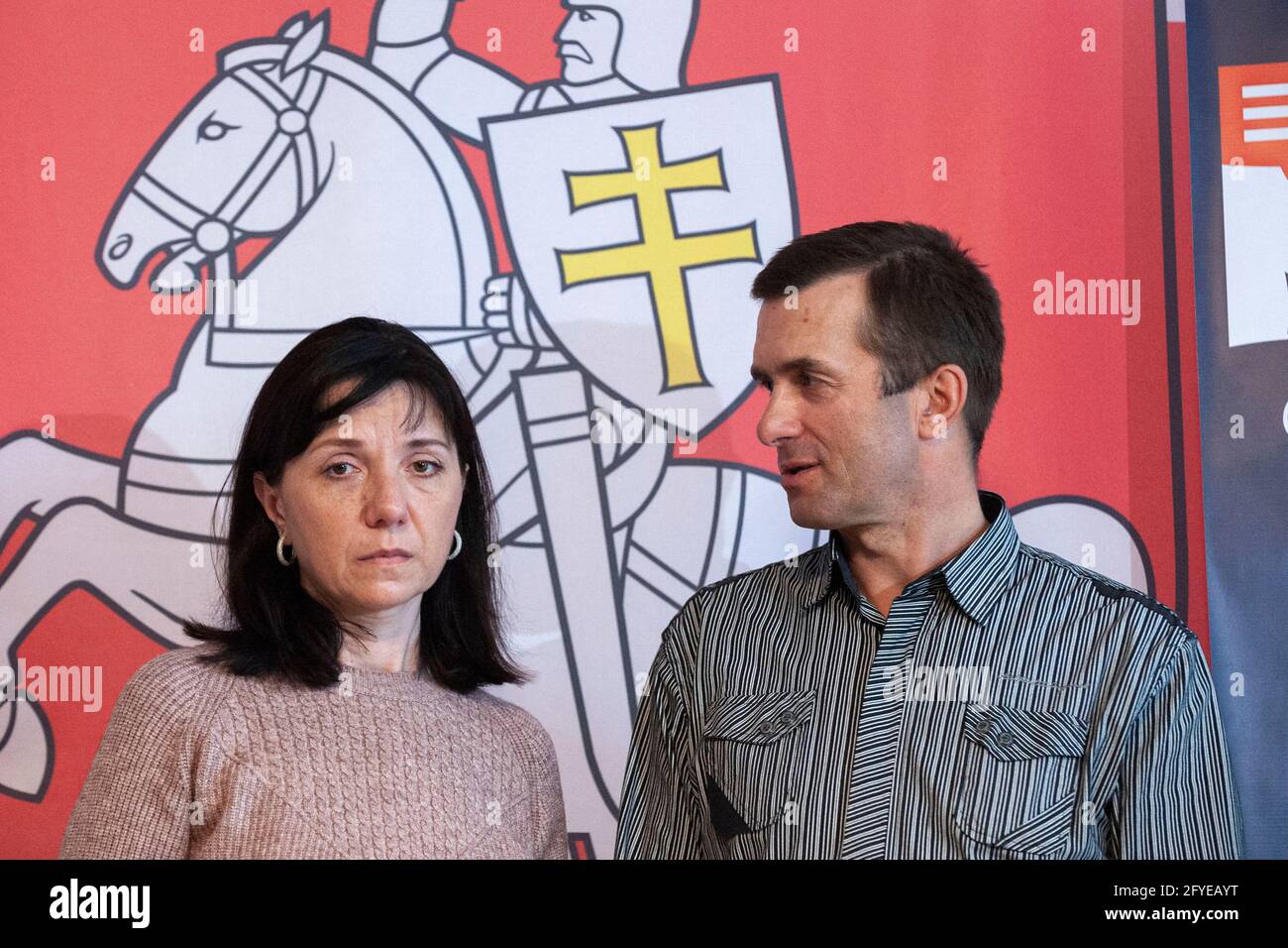 Die Eltern des inhaftierten belarussischen Journalisten Roman ...