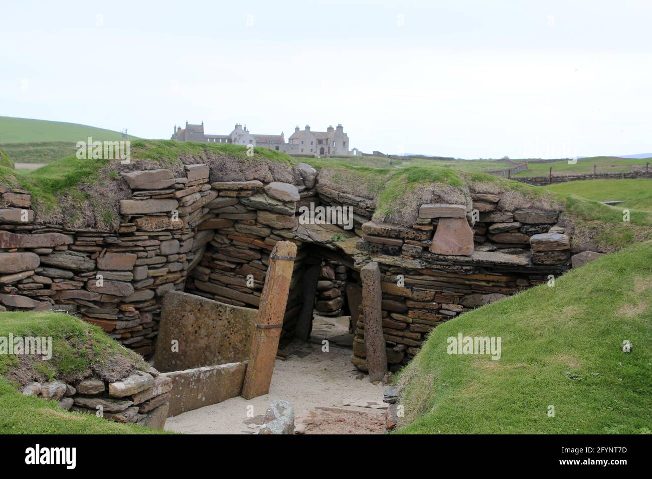 Skara Brae ist eine neolithische Siedlung auf Orkney, Schottland ...