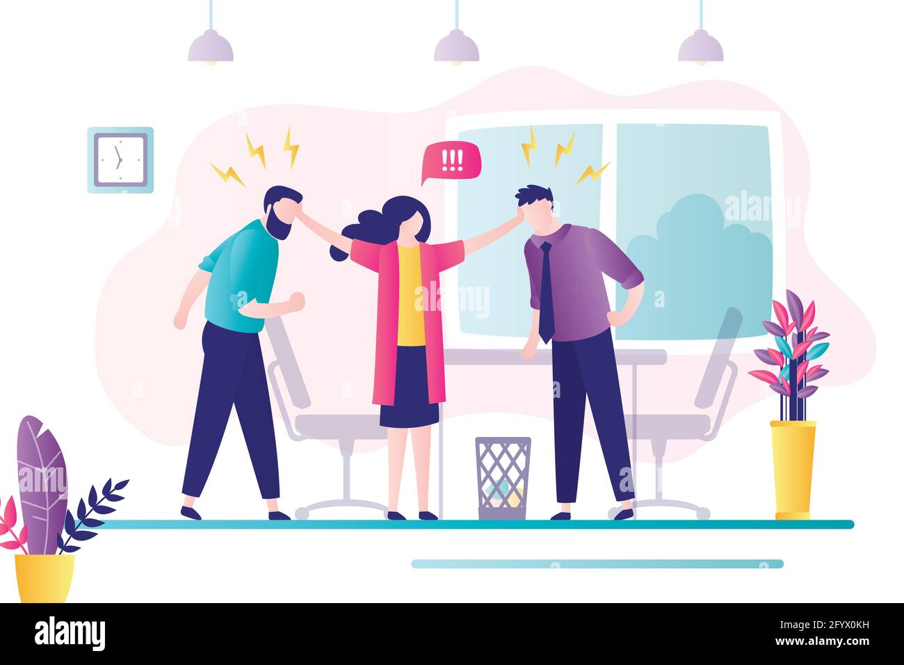 Cartoon conflict management Stock-Vektorgrafiken kaufen - Alamy