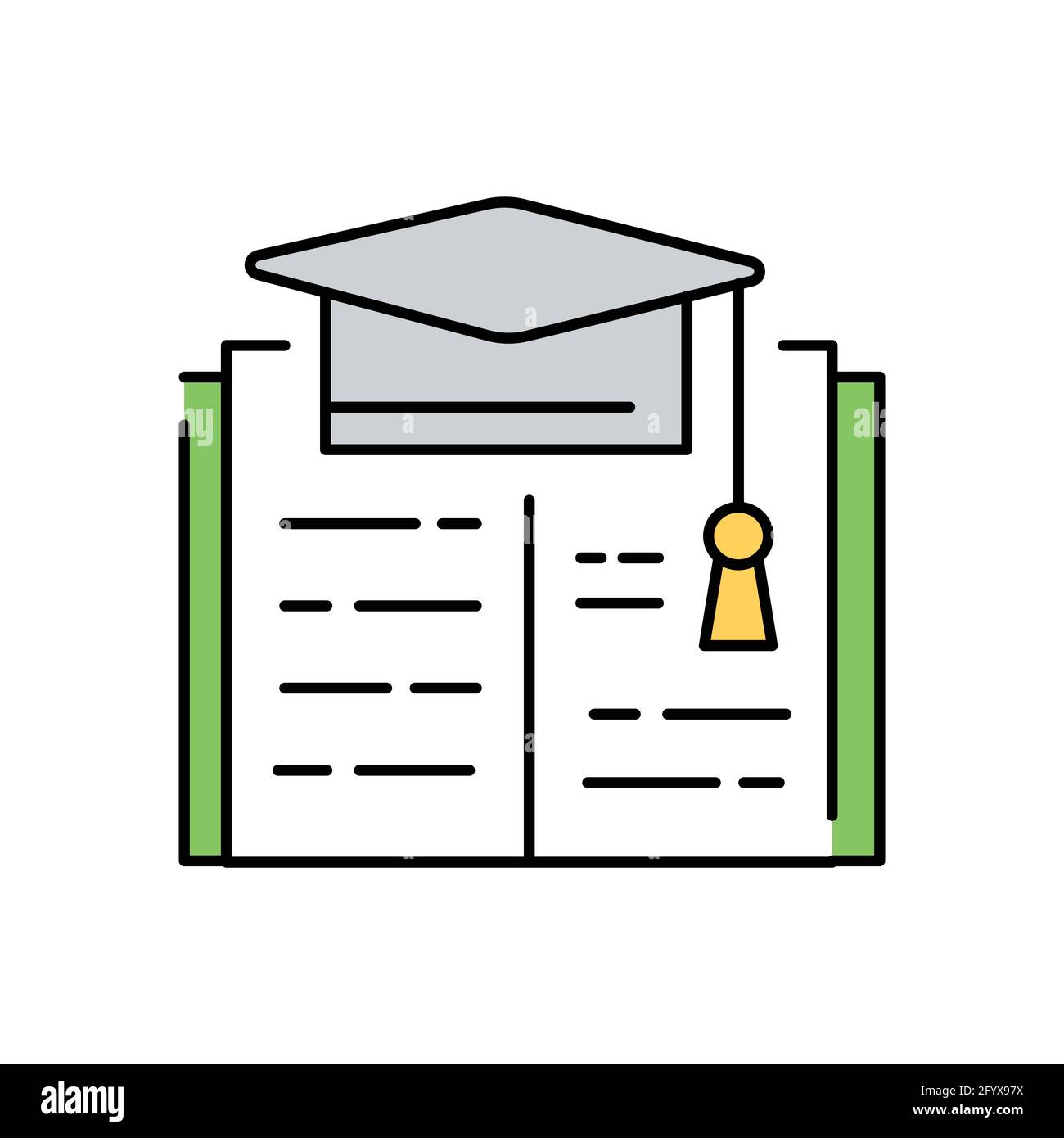 Farbliniensymbol für hochwertige Bildung. Soziale Verantwortung des ...