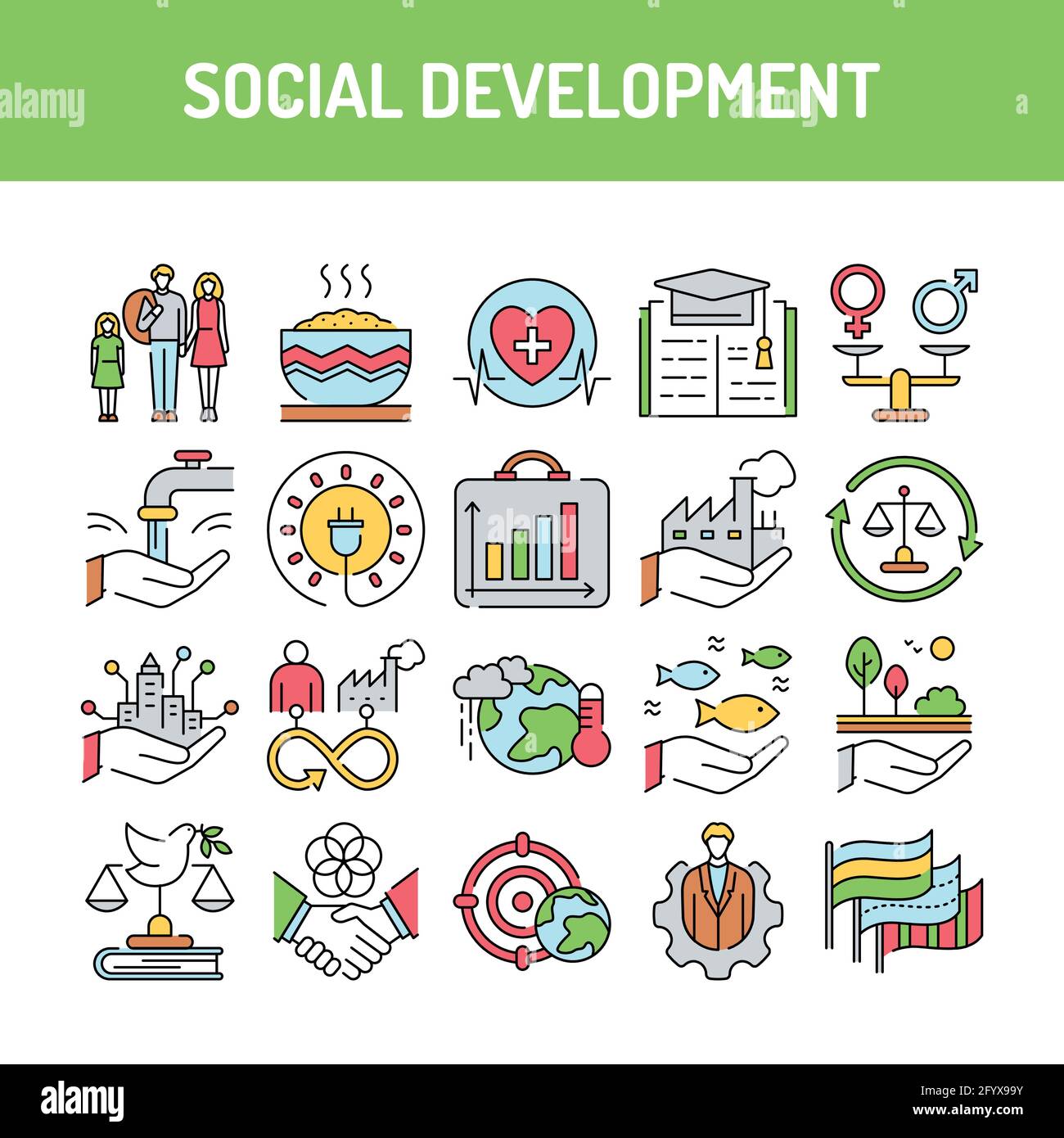 Corporate Social Responsibility Zeichen. Darstellung der Ziele für ...