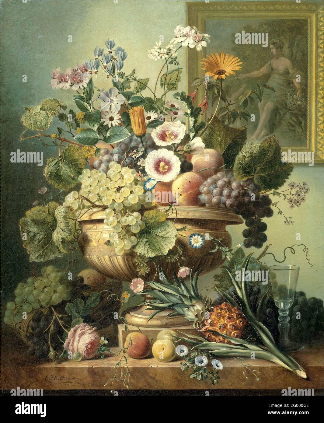 Stillleben mit Blumen und Früchten. Stillleben mit Blumen und Früchten ...