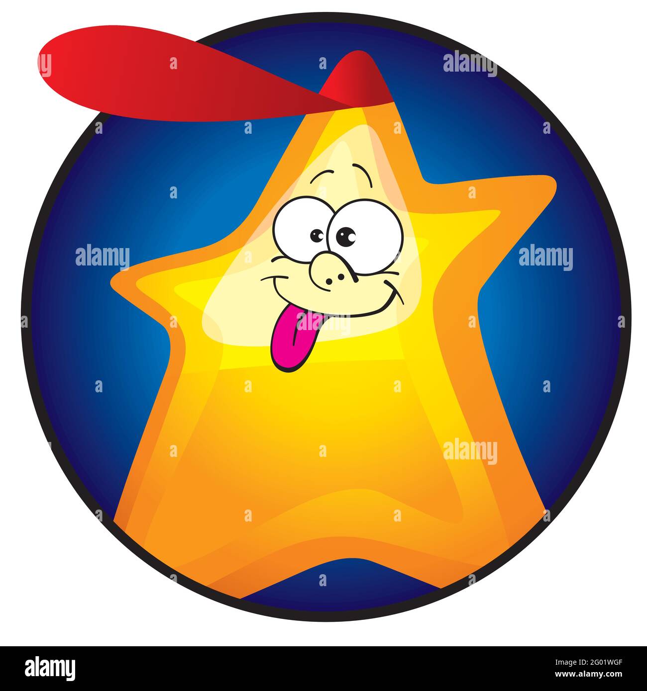 Cartoon gold star happy smiling Stock-Vektorgrafiken kaufen - Alamy