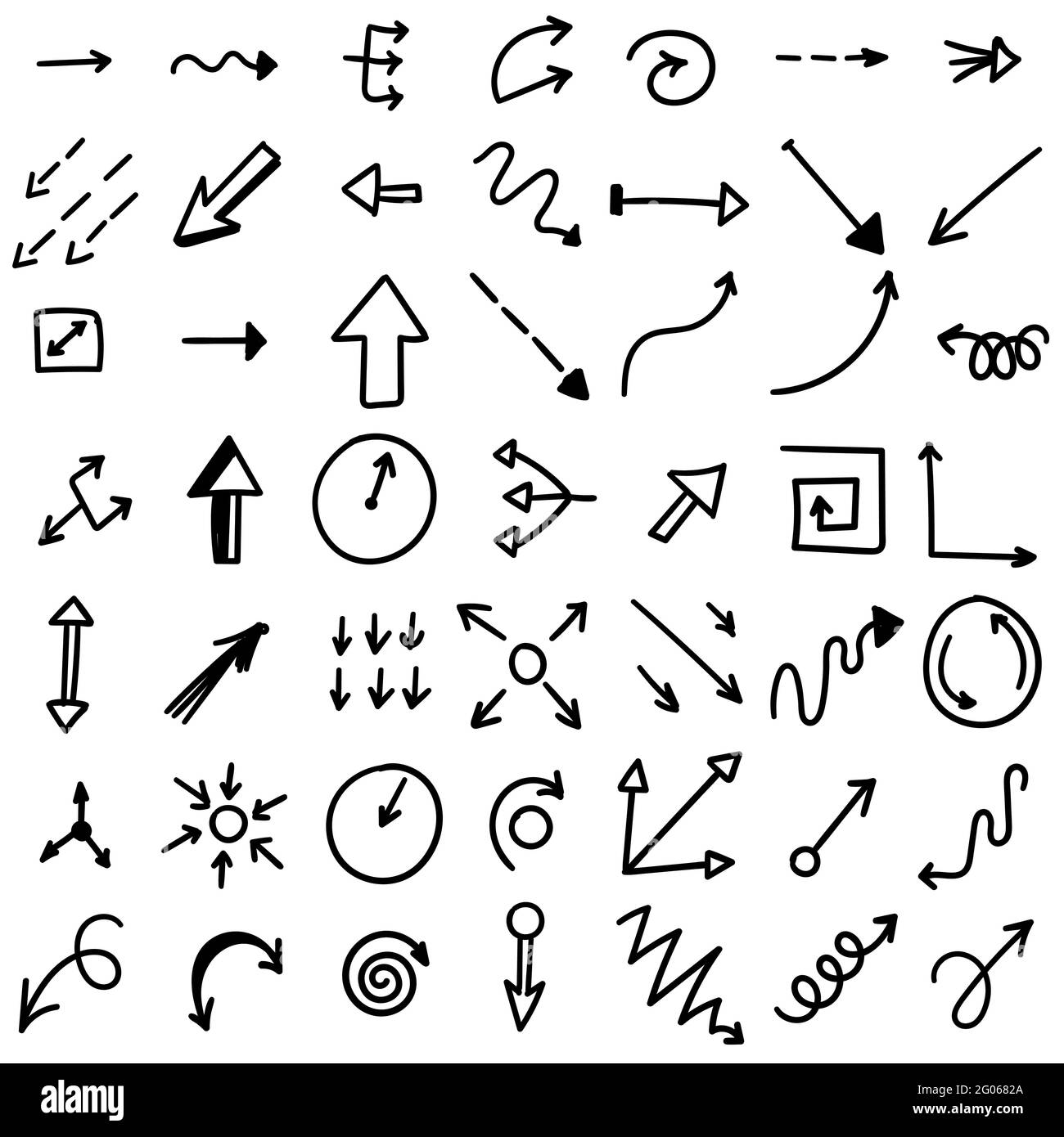 Pfeile Symbole Vektor von Hand gezeichnet Set mit verschiedenen Formen ...