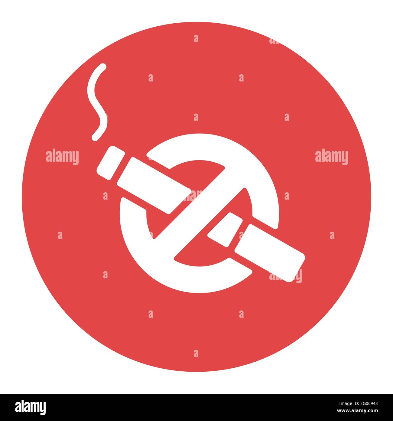 Rauchverbot Zeichen Vektor weiße Glyphe Symbol. Graph-Symbol für ...