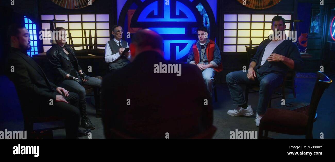 BÖSARTIGER SPASS, von links: Sean Baek, Amber Goldfarb, Julian Richings ...