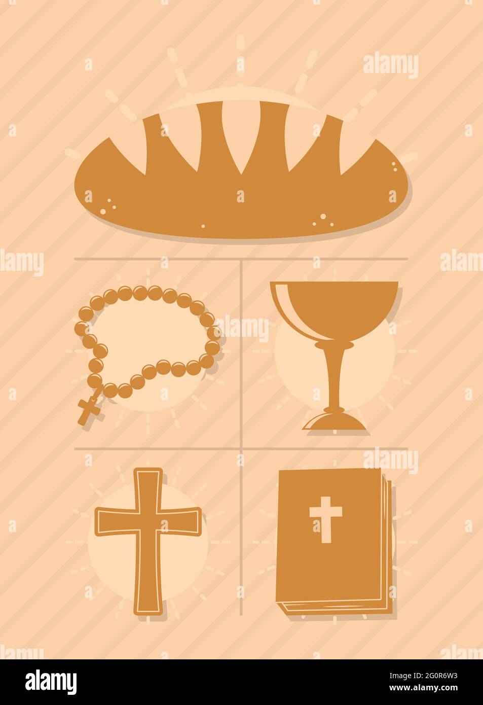 Taufe Symbole Icon Set Design Stock-Vektorgrafik - Alamy
