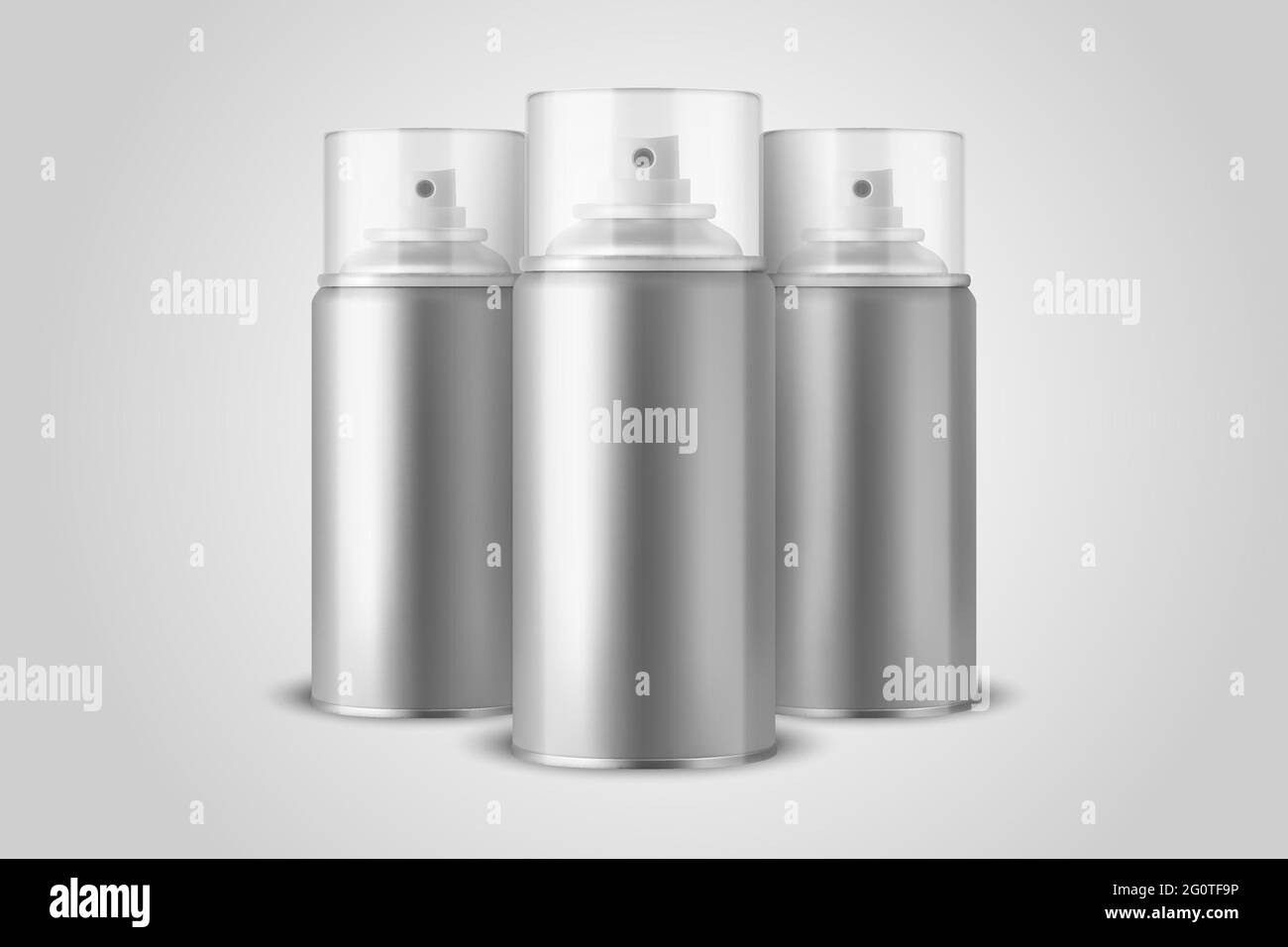 Drei-Vektor-3d-realistische Silber Aluminium Blank Spray Dose, Flasche ...