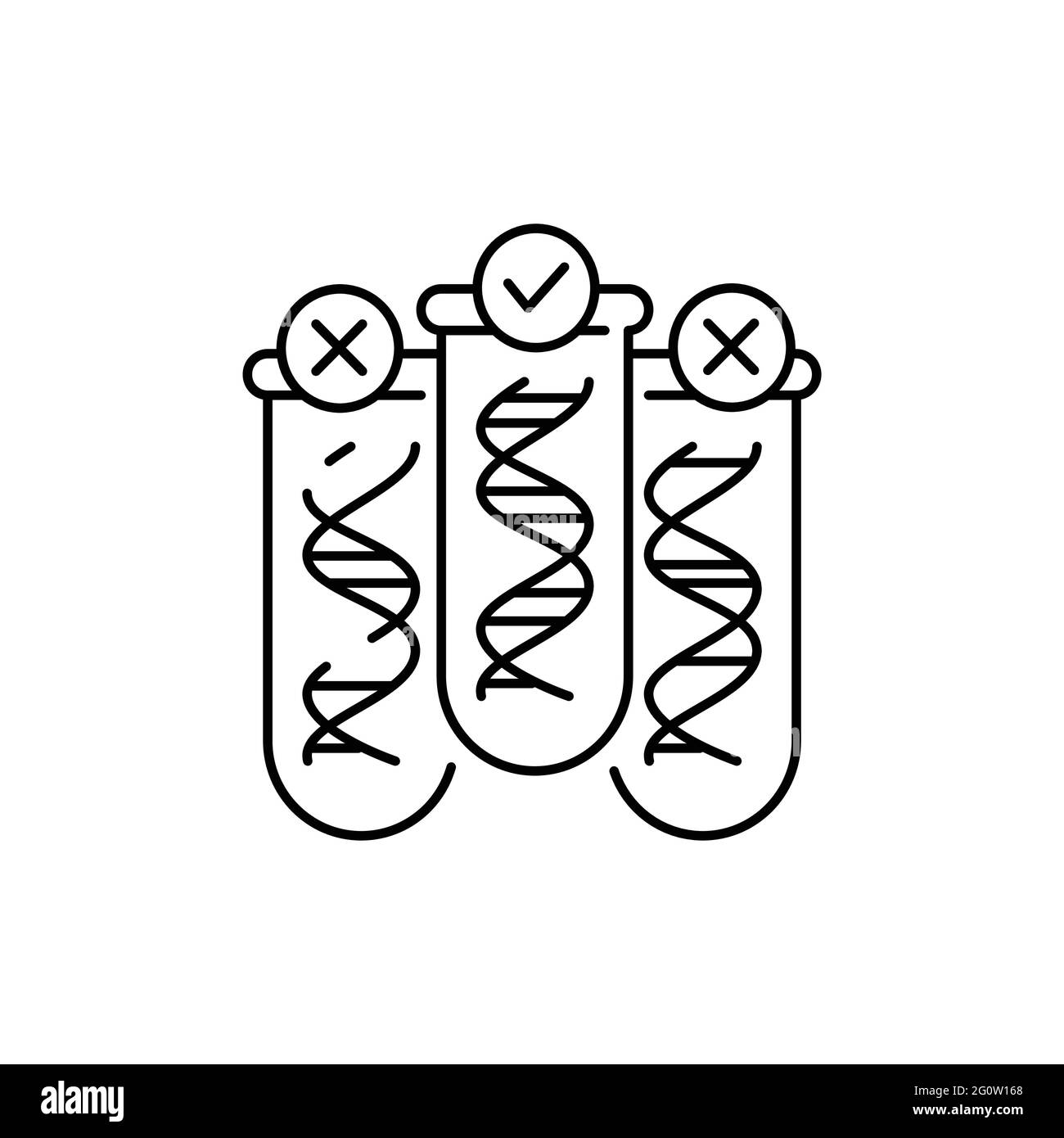 Farbliniensymbol für genetische Tests. Medizinischer Test. Piktogramm ...