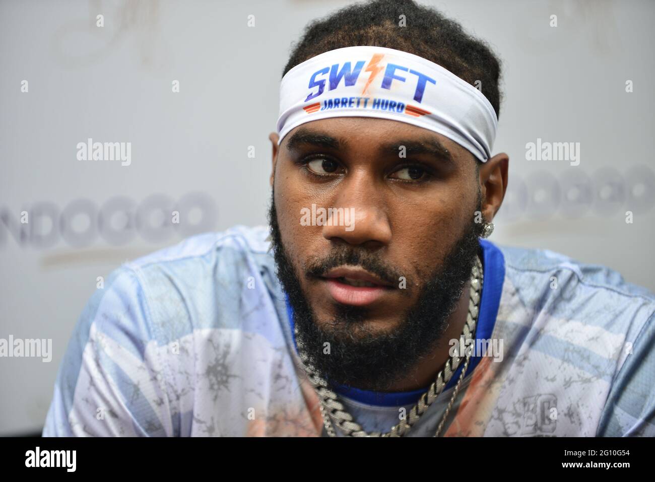 Miami Beach, Florida, USA. Juni 2021. Boxer Jarrett Hurd nimmt vor dem ...