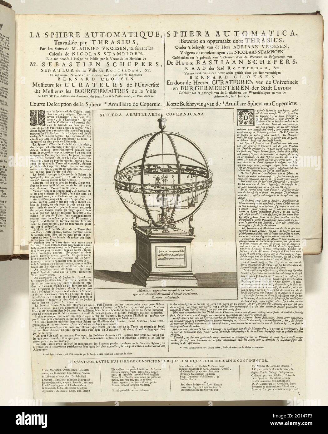 Armillarium von 1711; La Sphere Automatique, Travaillée PAR Thrasius ...