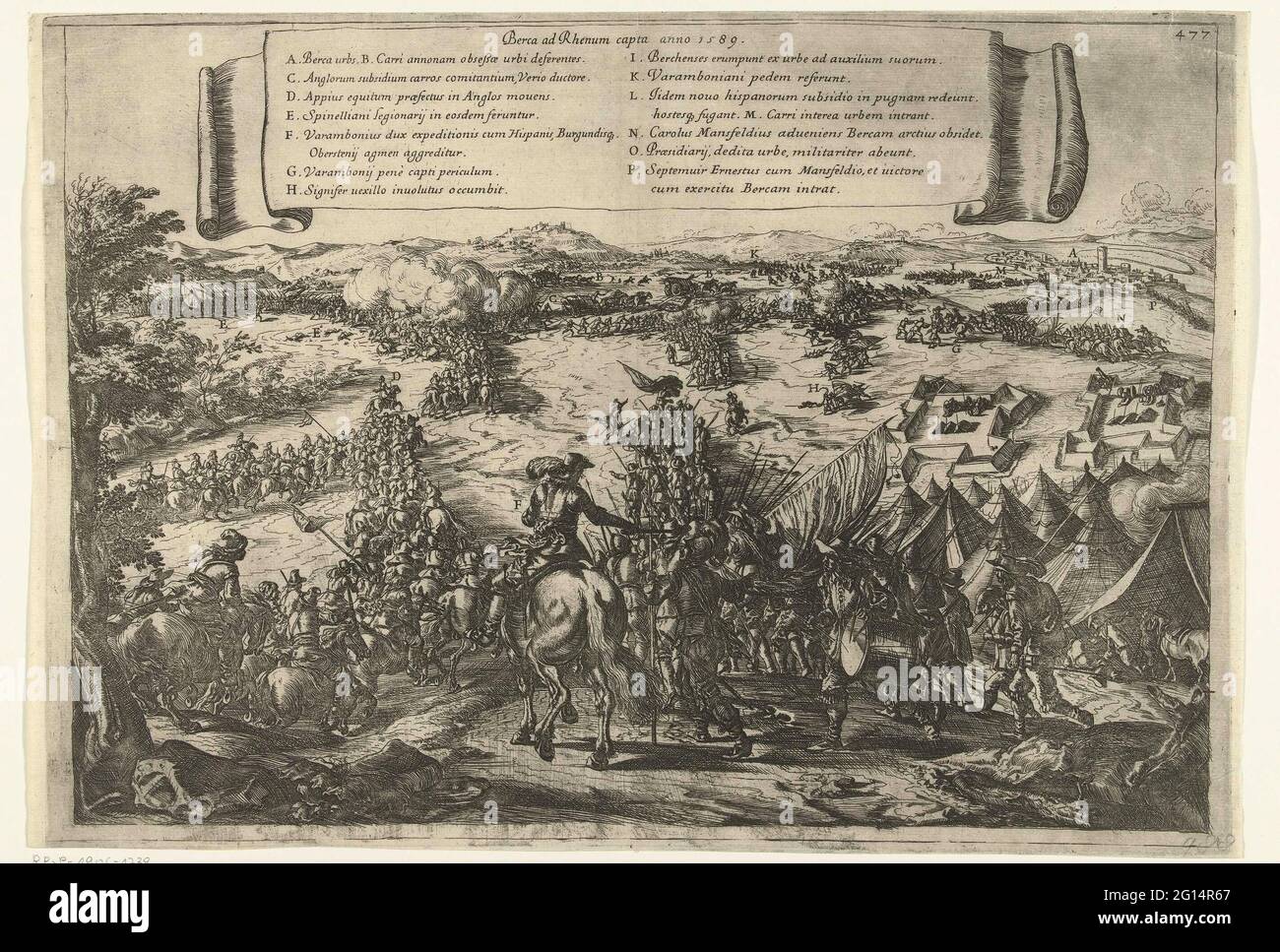 Aufnahme von Rheinberg, 1590; BERCA AD Rhenum Capta Anno 1589 ...